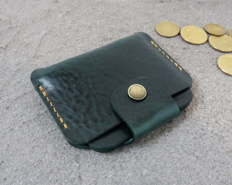 Small minimalist leather wallet card holder for men and women | Etsy