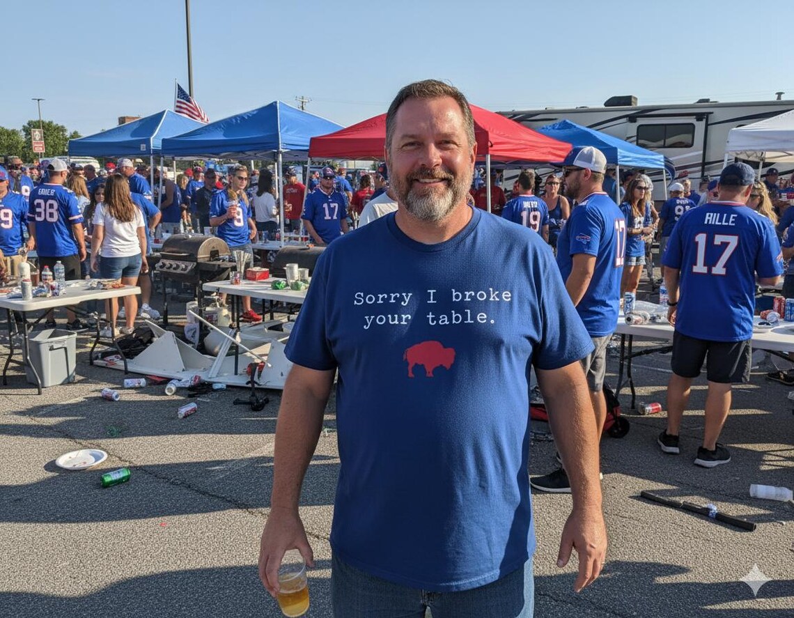 Buffalo Mafia - Sorry I Broke Your Table - Funny Buffalo Football Shirt ...