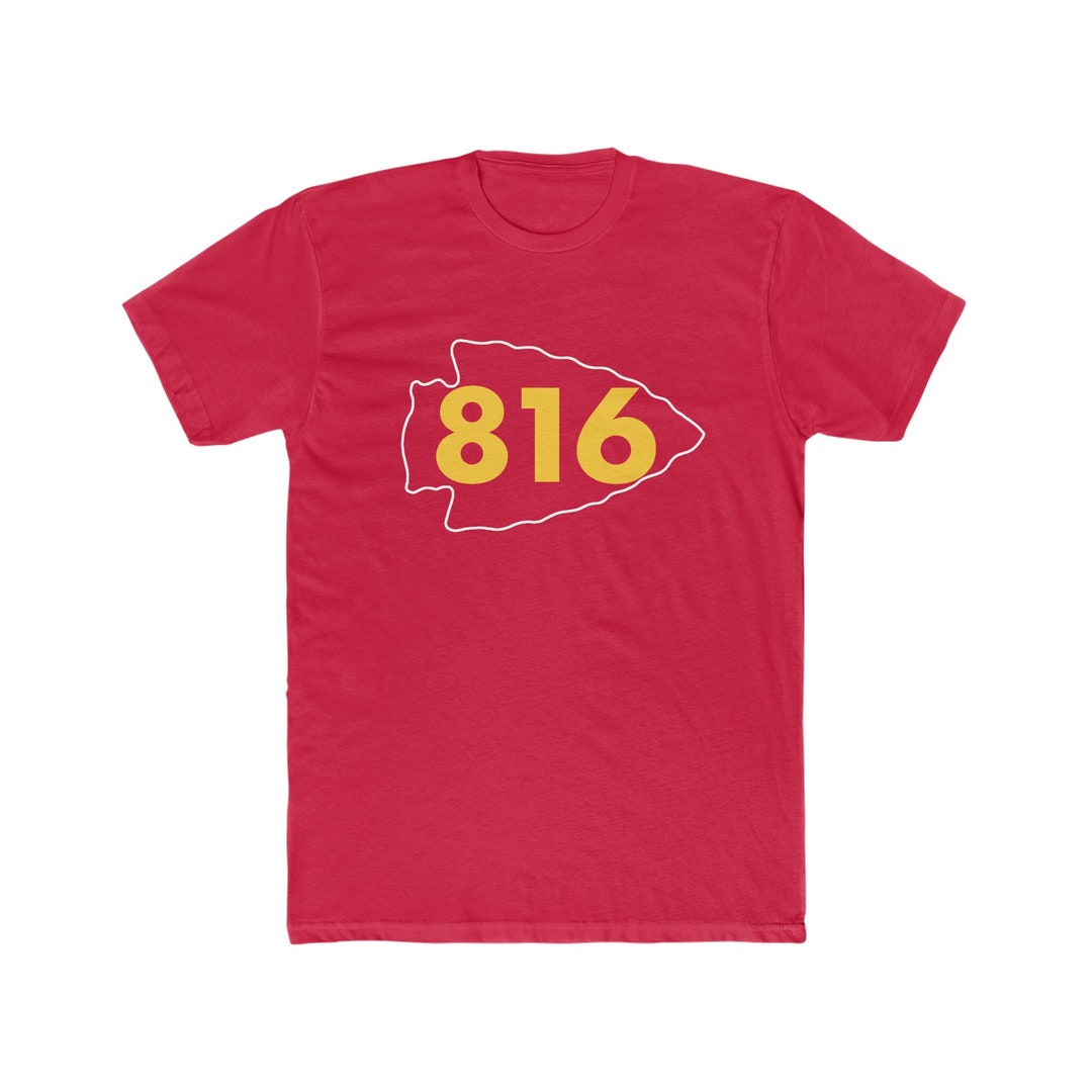 Kansas City Football Fan 816 Area Code Arrowhead Unisex Cotton Crew T ...