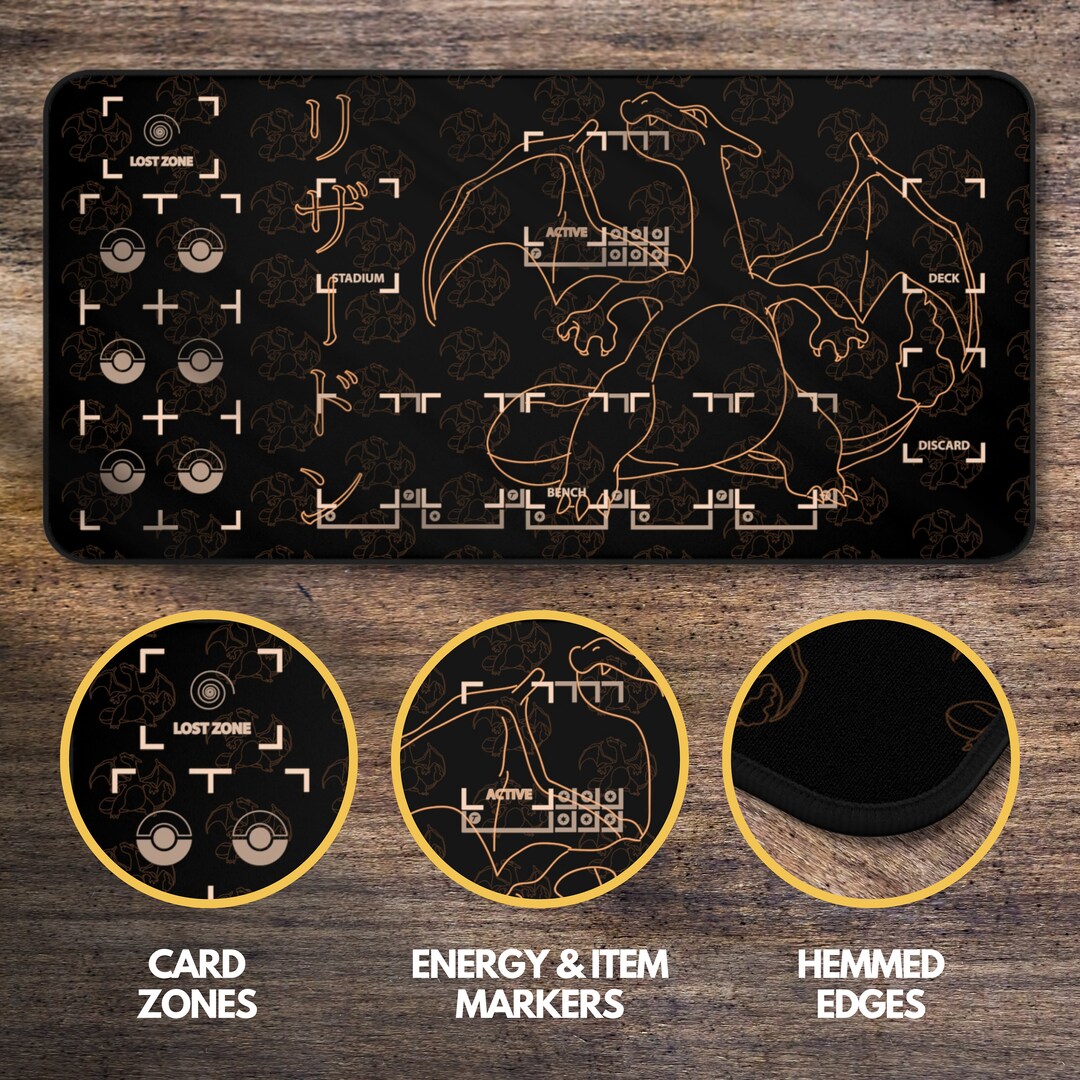 Charizard Playmat Pokemon TCG Card Mat Fire Desk Mat Gifts for Geeks ...