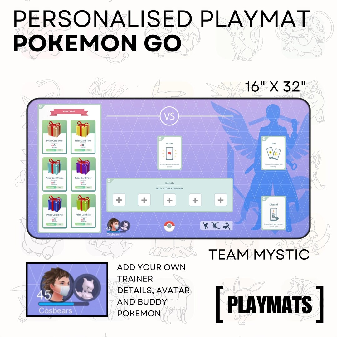 Pokémon GO Personalised Playmat | Custom Trainer Mat | Team Valor ...