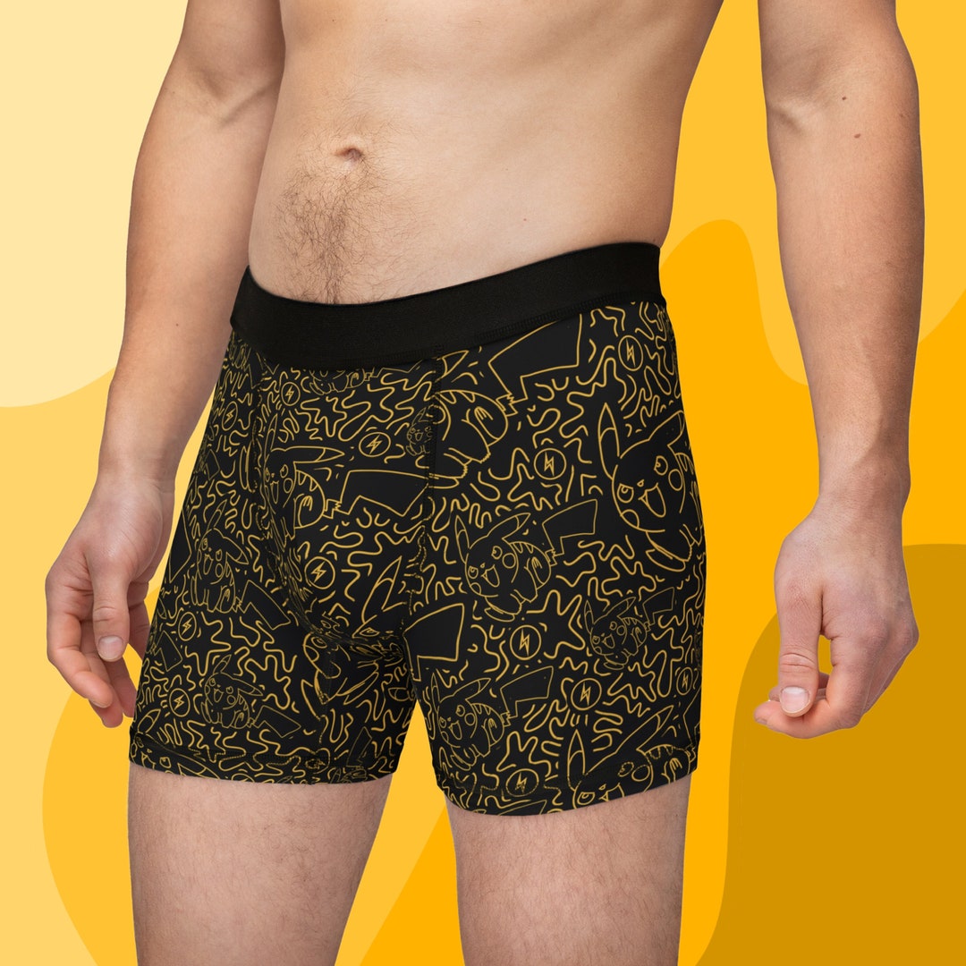 Pikachu Mens Underwear Black Boxer Shorts Antimicrobial Underwear ...