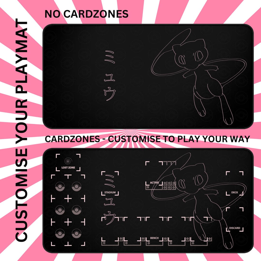 Mew Playmat Pokemon TCG Card Mat Desk Mat Gifts for Geeks Birthday ...