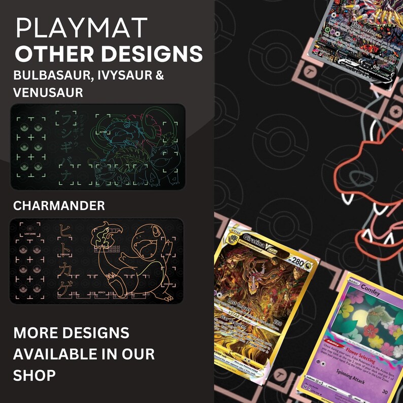 Custom Playmat Pokemon TCG Card Mat Desk Mat Gifts for Geeks Birthday ...