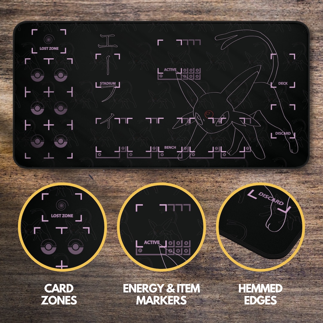 Espeon Playmat Pokemon TCG Card Mat Desk Mat Gifts for Geeks Birthday ...