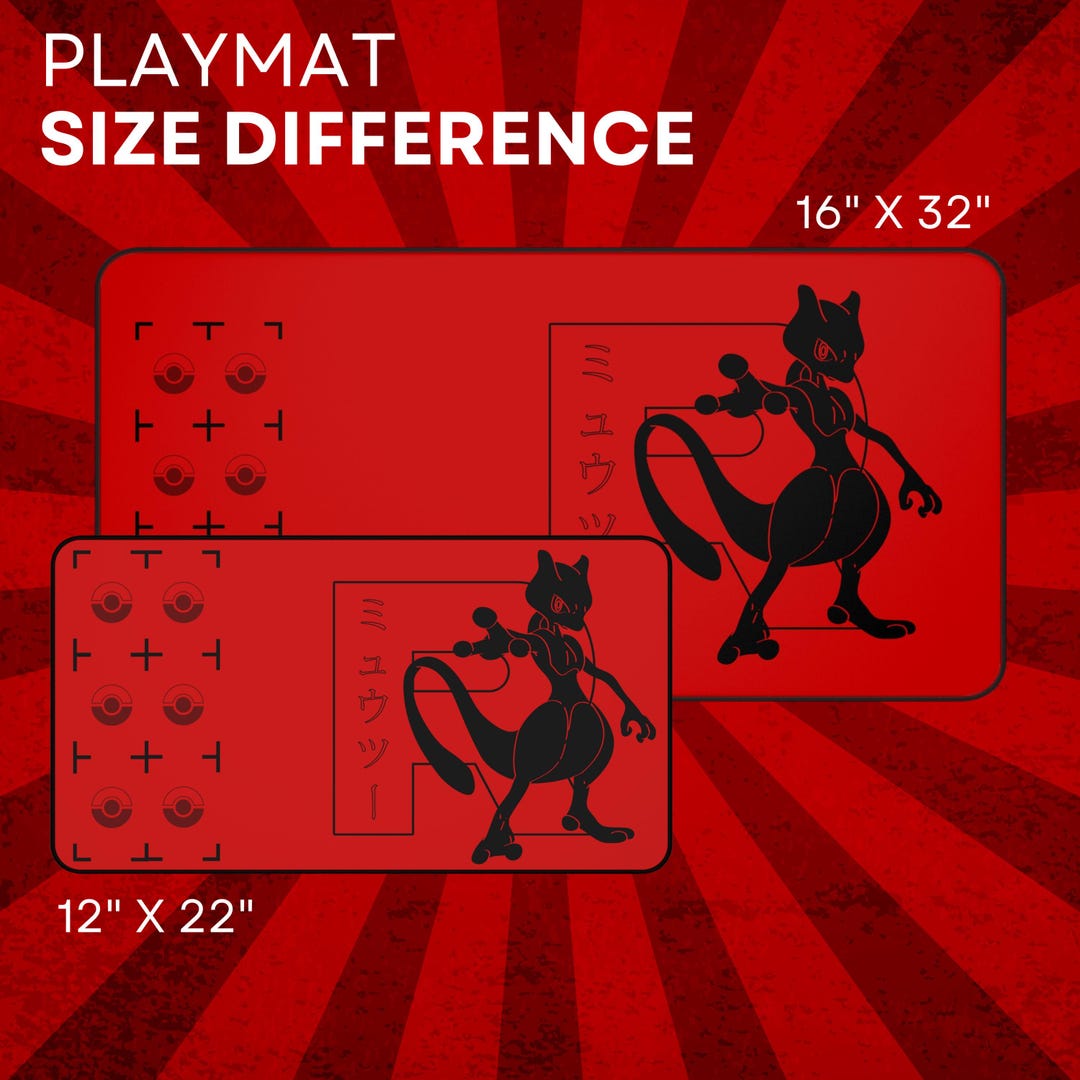 Team Rockets Mewtwo Playmat | Pokemon TCG Card Mat Desk Mat Gifts for Geeks Birthday Pokemon Fan ...