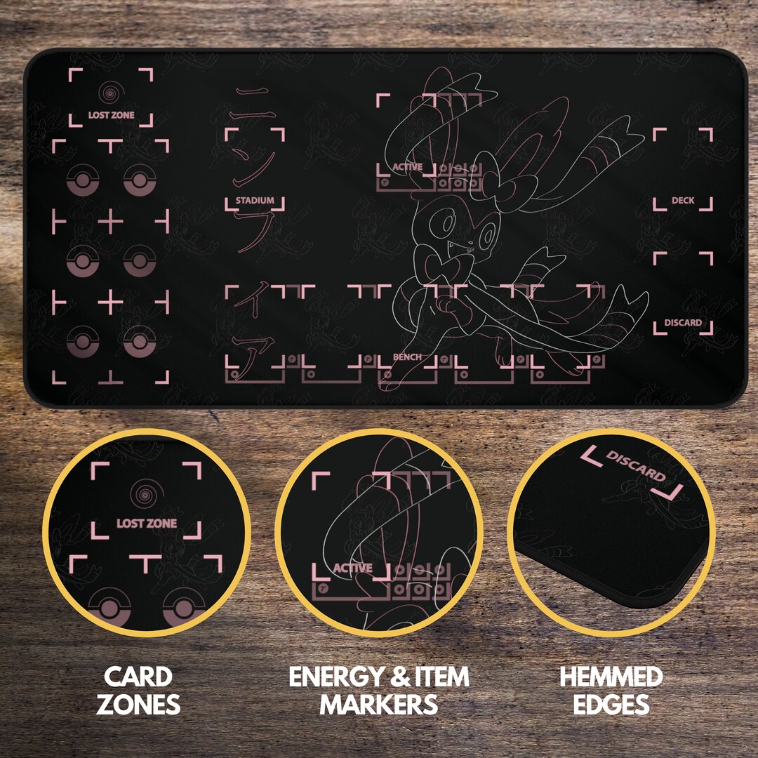 Sylveon Playmat Pokemon TCG Card Mat Desk Mat Gifts for Geeks Birthday Pokemon Fan TCG Gift for ...