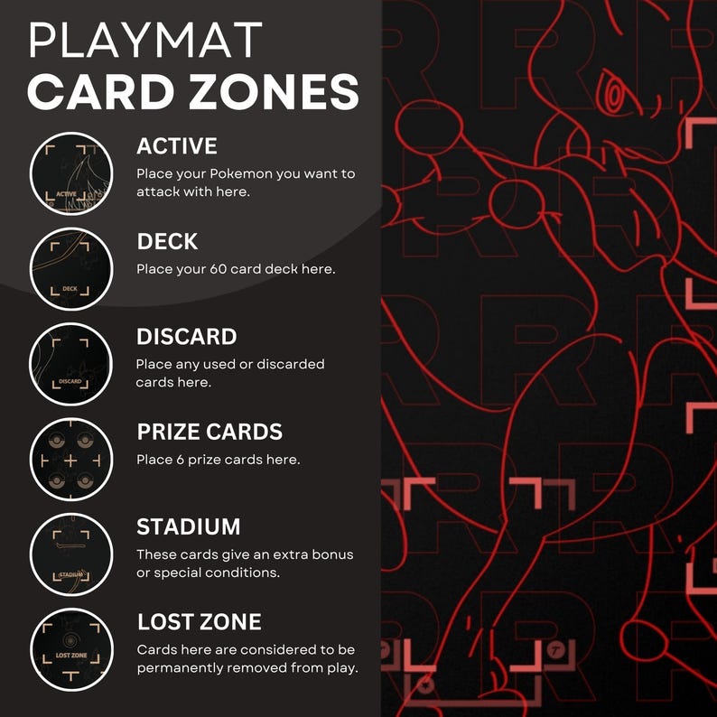 Team Rockets Mewtwo Playmat | Pokemon TCG Card Mat Desk Mat Gifts for ...