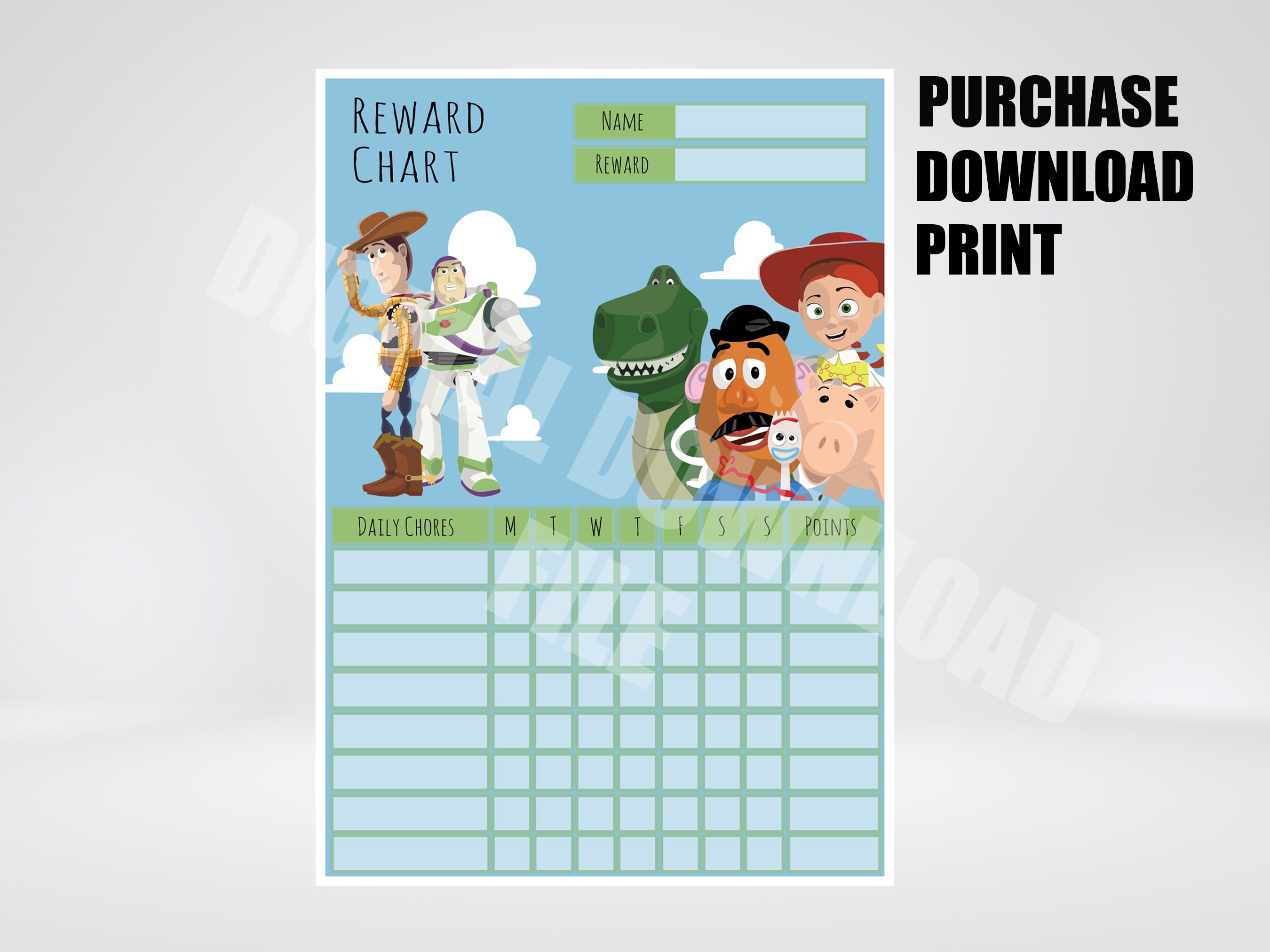 Toy Story Themed Child's Reward Chart - Etsy UK