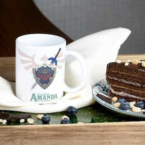 Zelda Personalised Name Mug Link Legend of Zelda Cup Present for Coffee ...