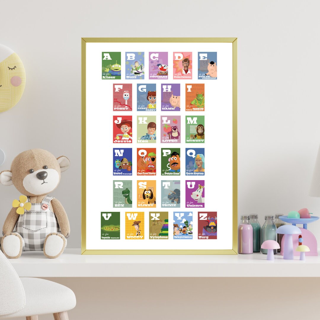 TOY STORY | Alphabet Print | Child/baby Bedroom Art Poster Disney ...
