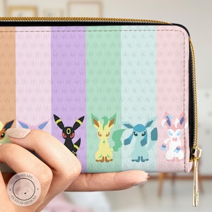 Pokemon Eeveelution Zipper Wallet - Cute Pokémon-inspired Faux Leather ...