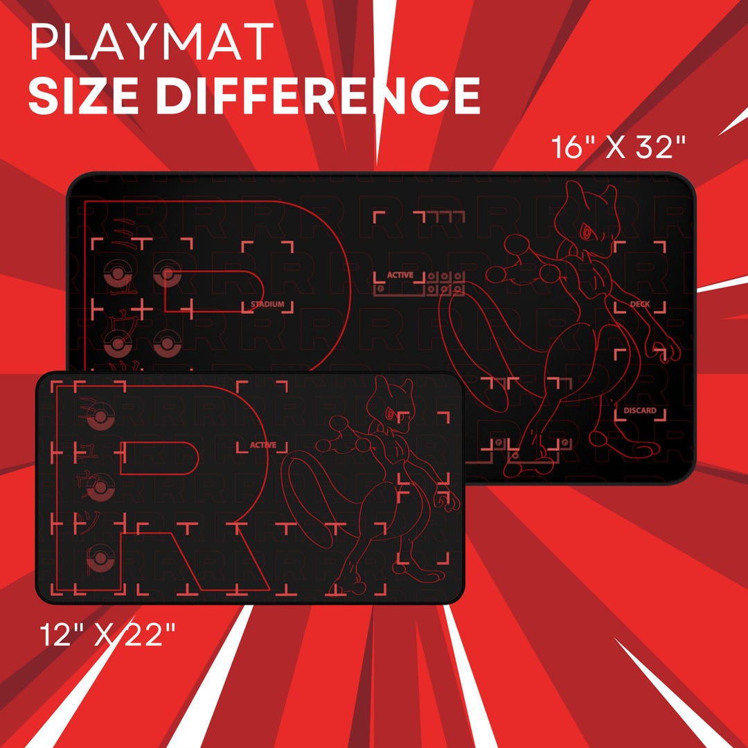 Team Rockets Mewtwo Playmat | Pokemon TCG Card Mat Desk Mat Gifts for ...