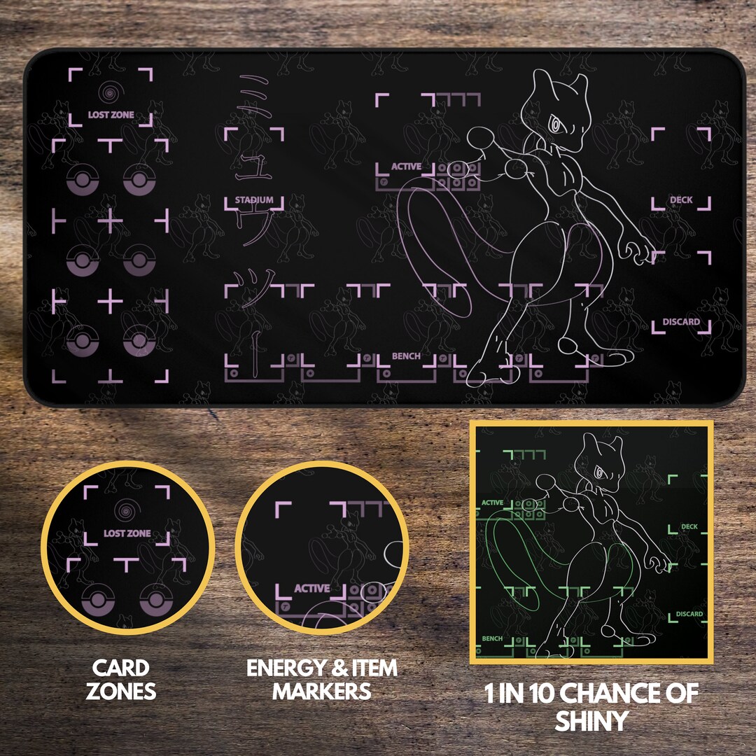 Mewtwo Large Playmat Pokemon TCG Card Mat Psychic Desk Mat Gifts for ...