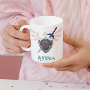 Zelda Personalised Name Mug Link Legend of Zelda Cup Present for Coffee ...