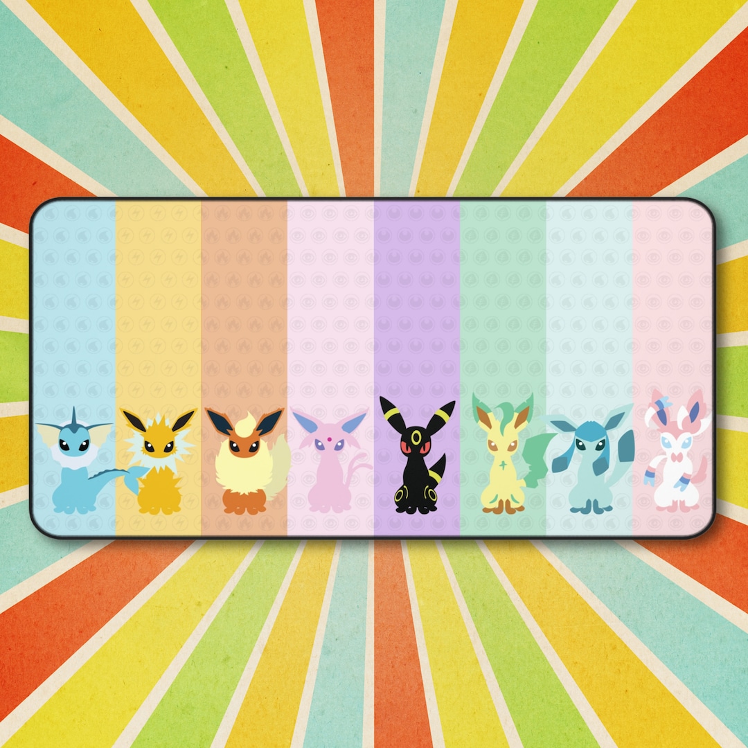 Eeveelutions Playmat Pokemon Umbreon Vaporeon Jolteon Flareon Sylveon Leafeon Pokemon Fan ...
