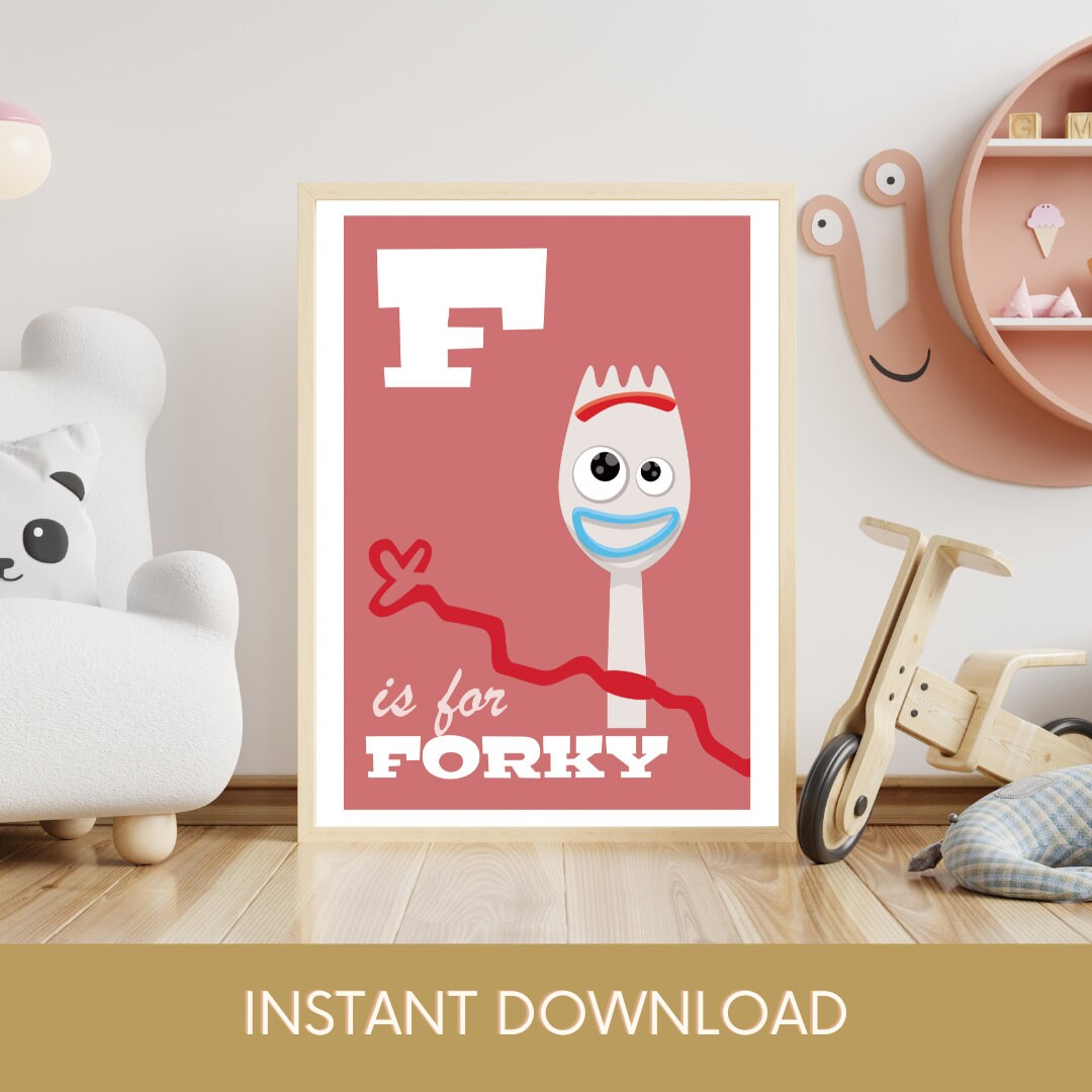 Letter F | Forky | Toy Story Alphabet Print | Personalised Name ...