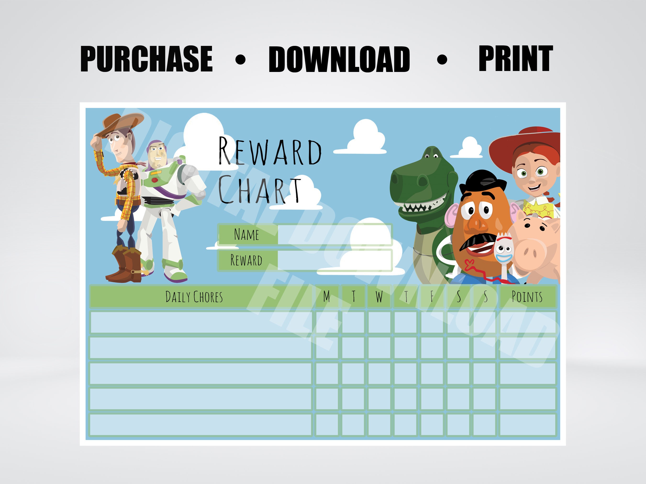 Toy Story Themed Child's Reward Chart - Etsy UK