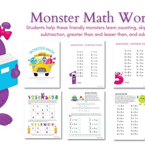 Monster Math Workbook - Etsy