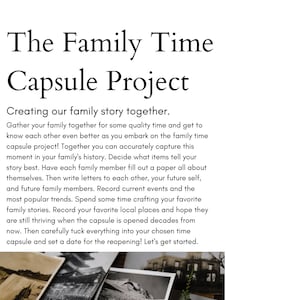 Family Time Capsule Project Workbook - Etsy