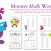 Monster Math Workbook - Etsy