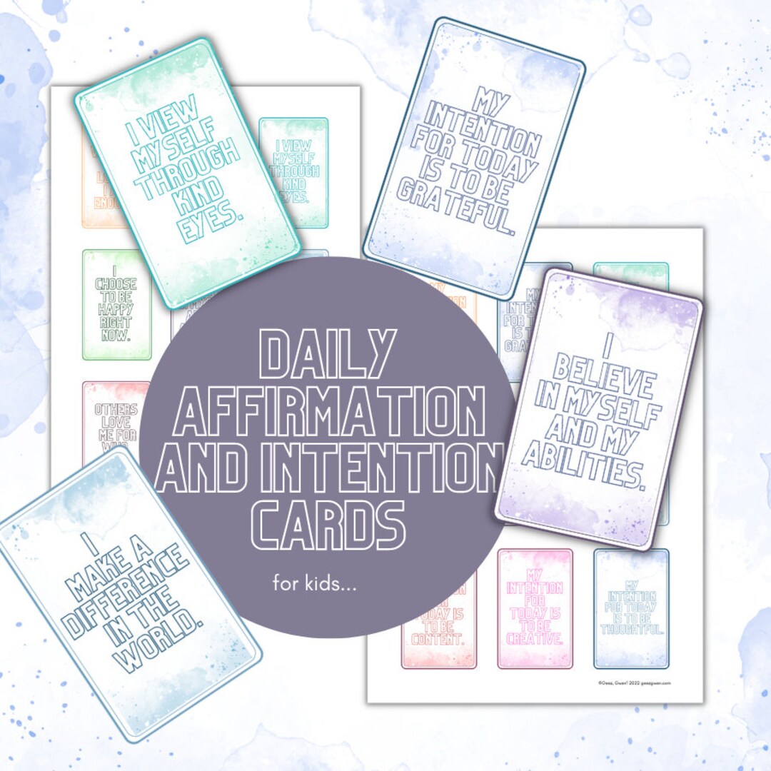Daily Affirmation and Intention Cards for Kids - Etsy