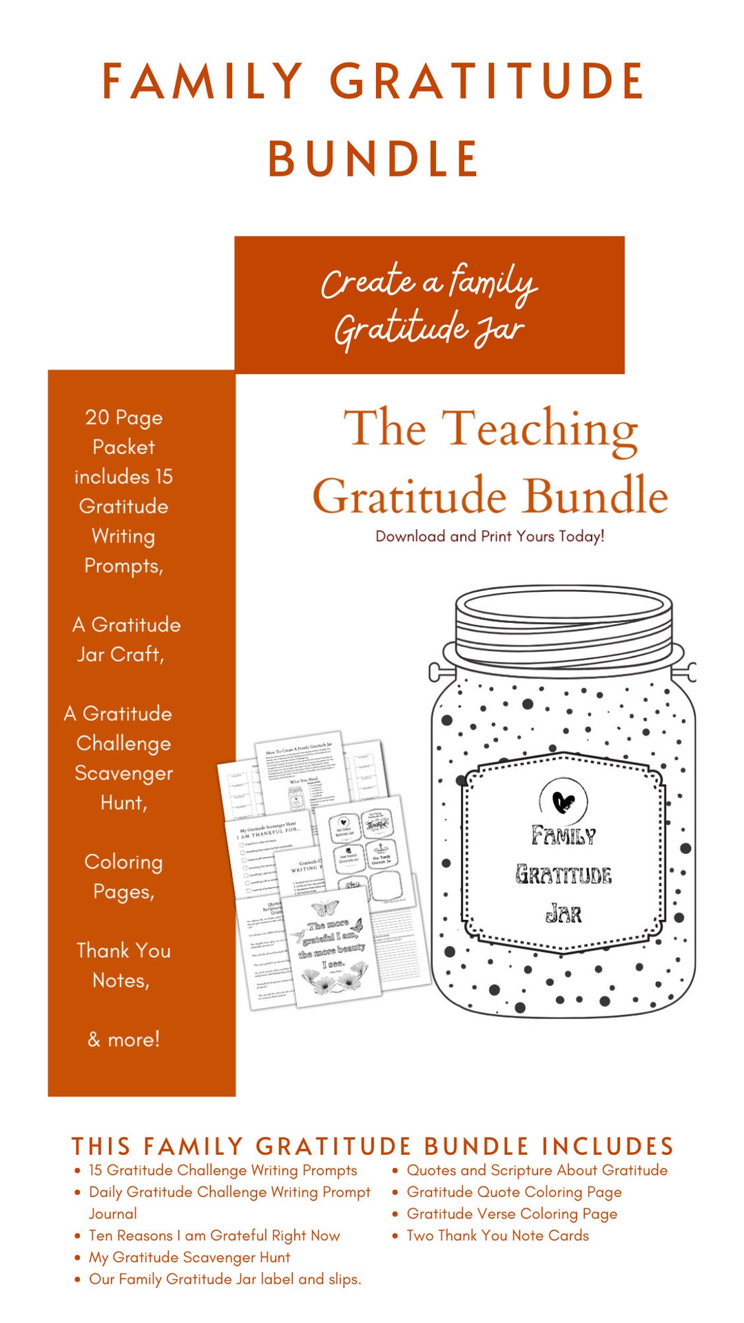 Family Gratitude Jar Label and Slips Plus Gratitude Bundle - Etsy