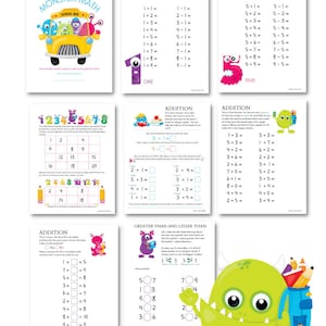 Monster Math Workbook - Etsy