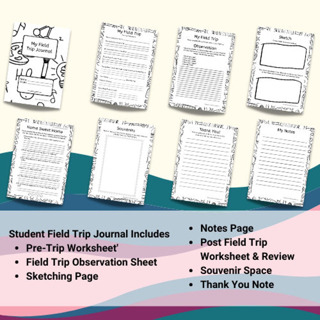 Student Field Trip Journal Pages - Etsy