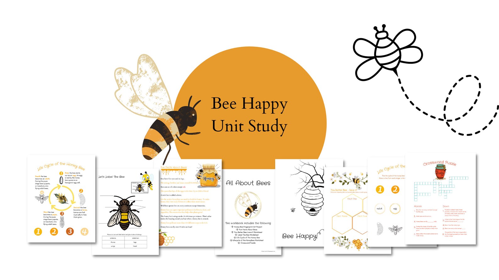 All About Bees Unit Study | Homeschool Worksheets, Art Project, Teacher ...