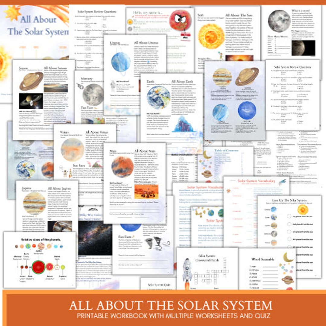 All About the Solar System Workbook - Etsy