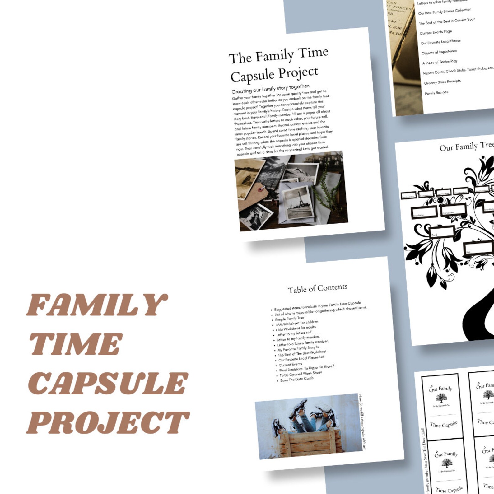 Printable Family Time Capsule Workbook – Create a Keepsake of Family ...