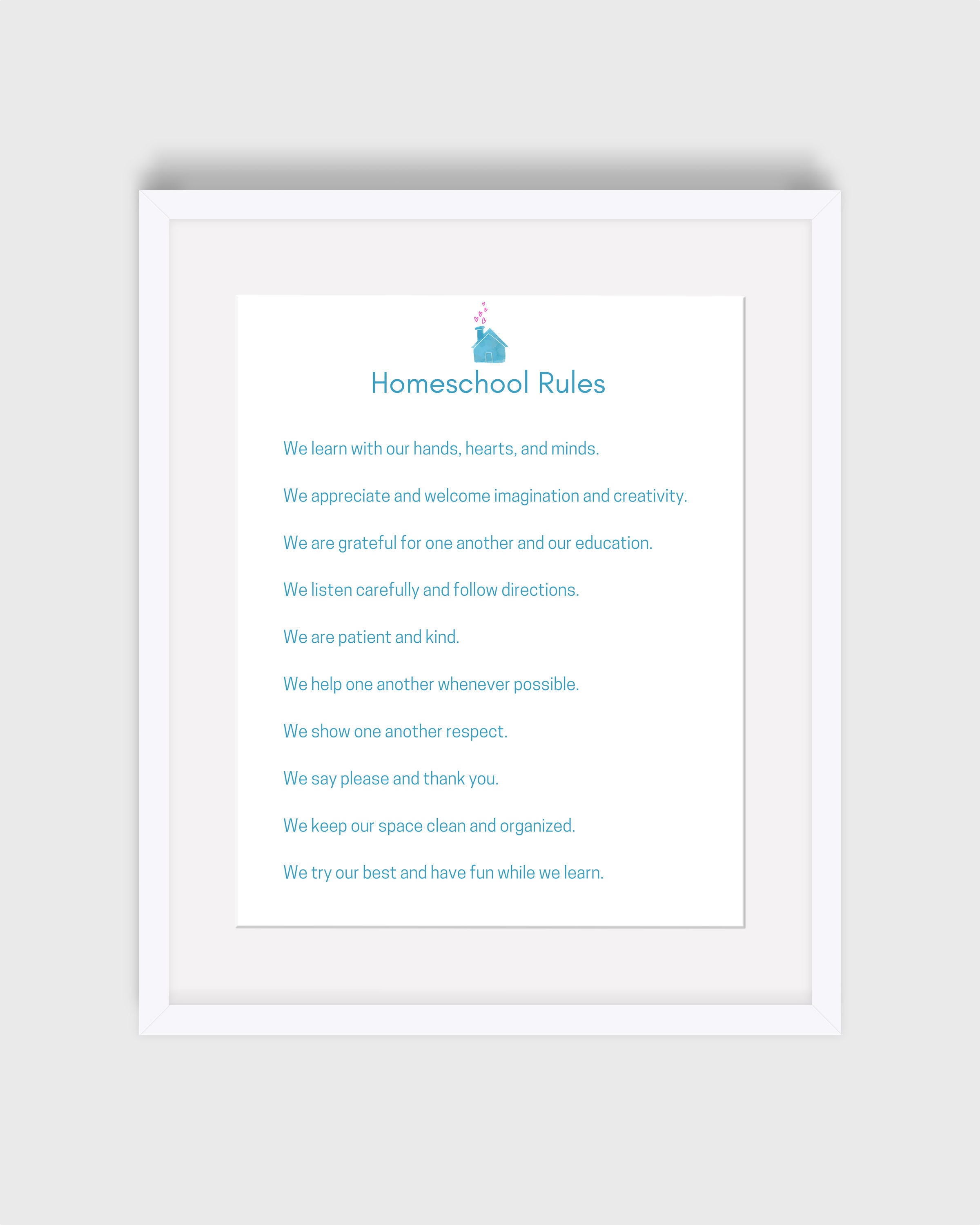 Homeschool Classroom Rules Print - Etsy