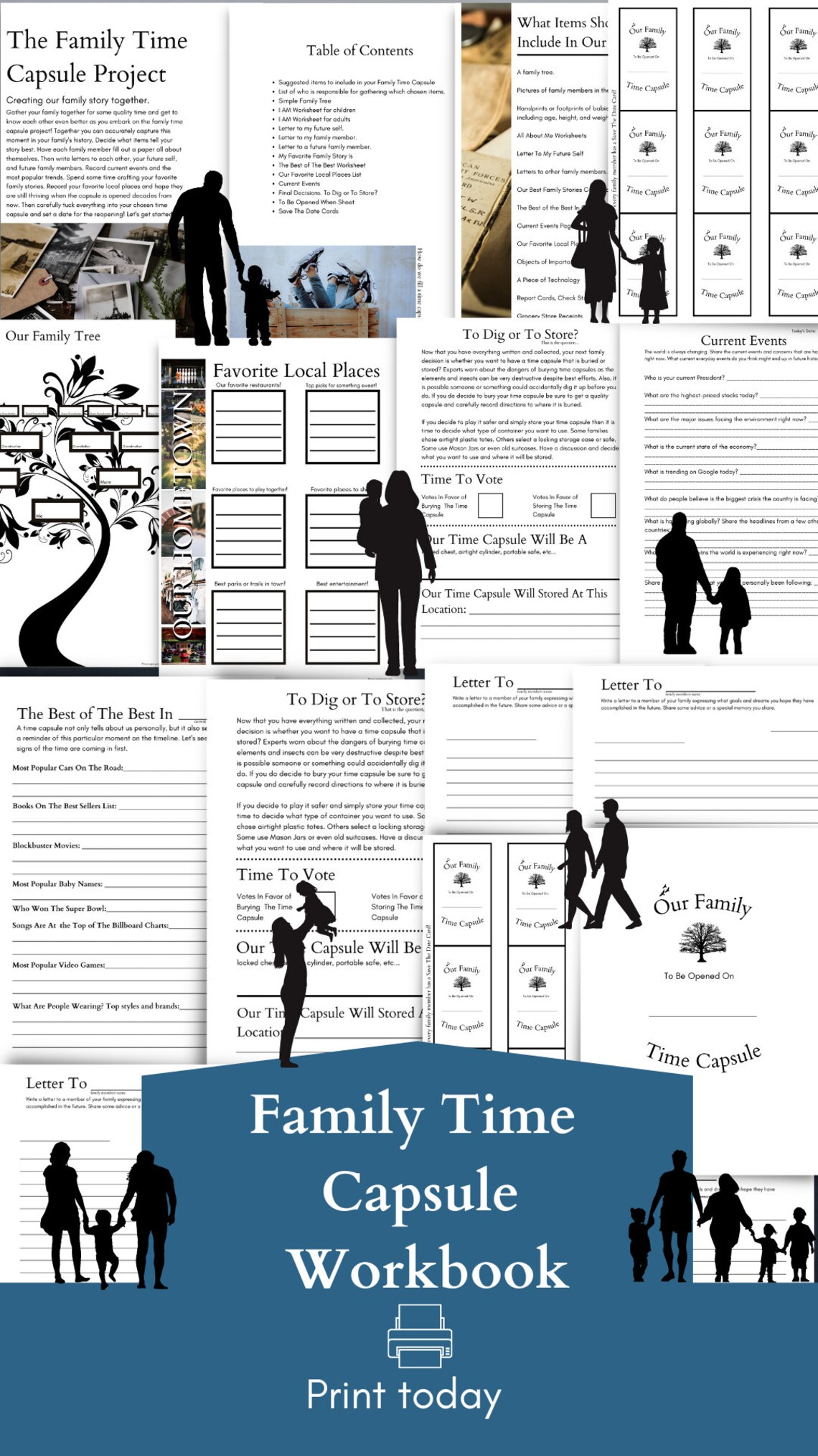 Family Time Capsule Project Workbook - Etsy