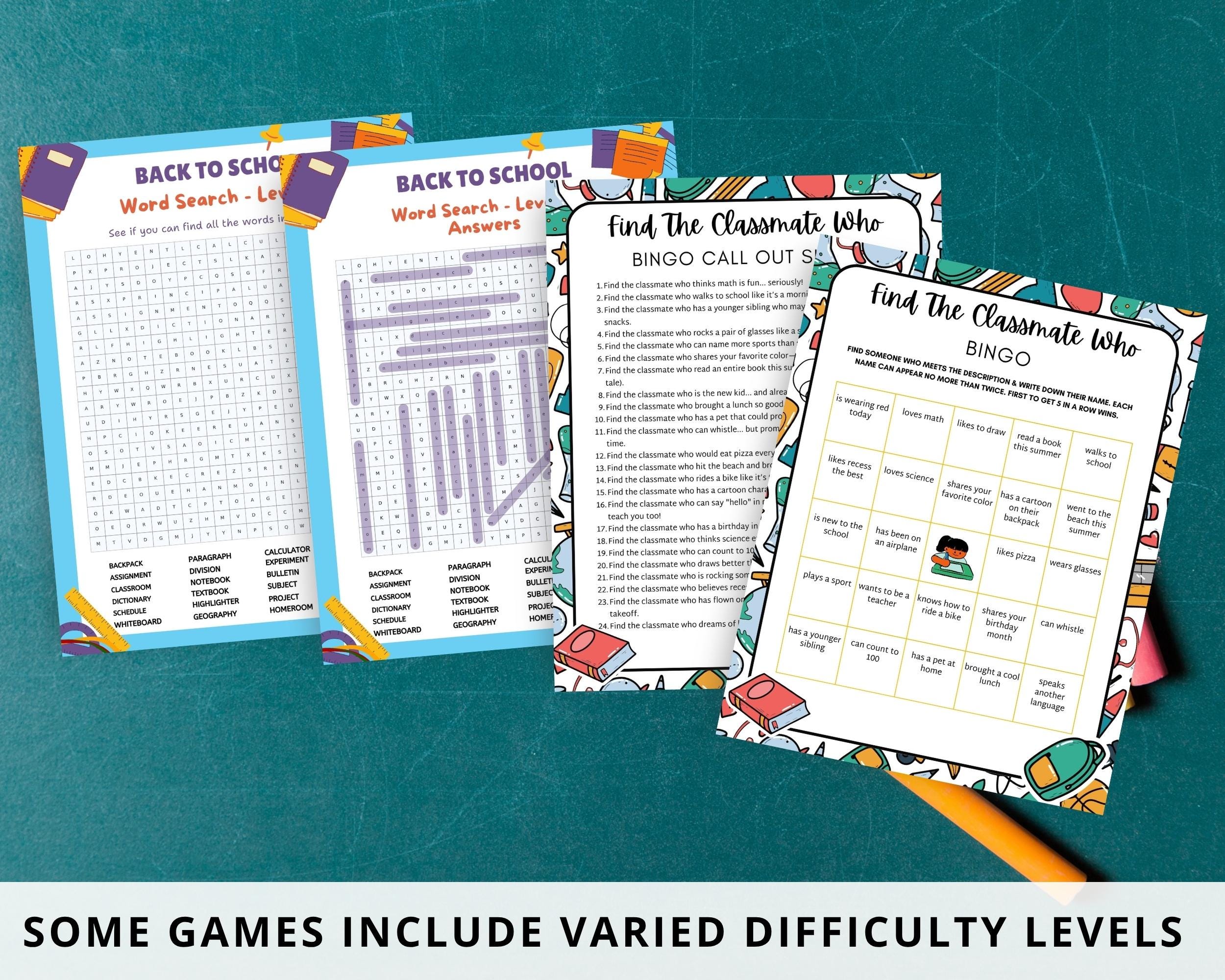 Back to School Games Bundle, First Week of School Activities, Middle ...