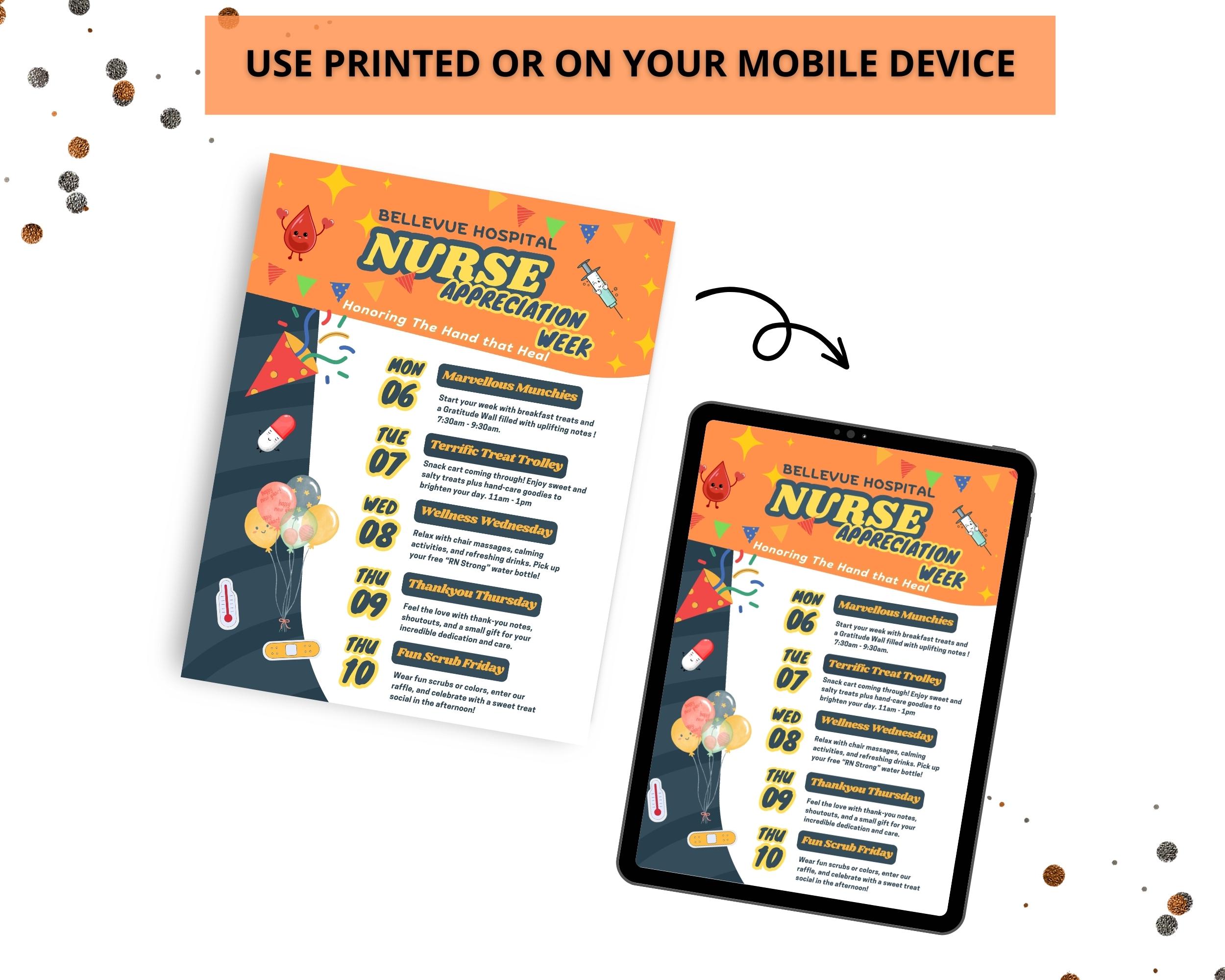 Nurse Appreciation Week Flyer, Editable Staff Invitation Template ...