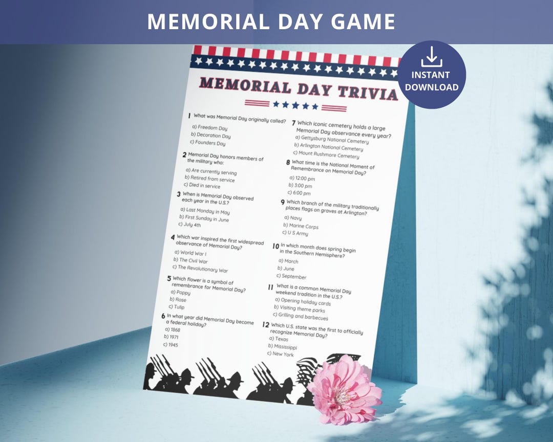 Memorial Day Games for the Office, Patriotic Party Game, Family Game ...
