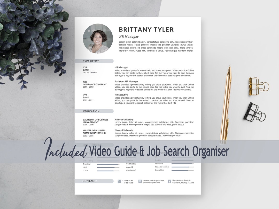 Simple Resume Template One Page Resume Template Professional CV ...