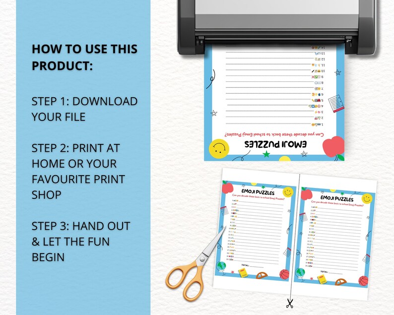 Back to School Game, Emoji Pictionary, First Day of School Emoji Game ...