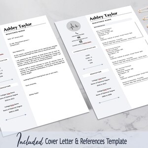Nurse Resume Template for Nurse, Modern CV Template Nurse, Two Page ...