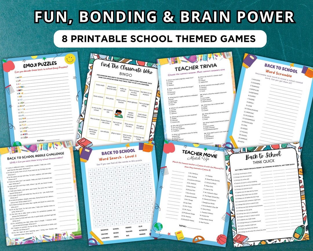 Back to School Games Bundle, First Week of School Activities, Middle ...