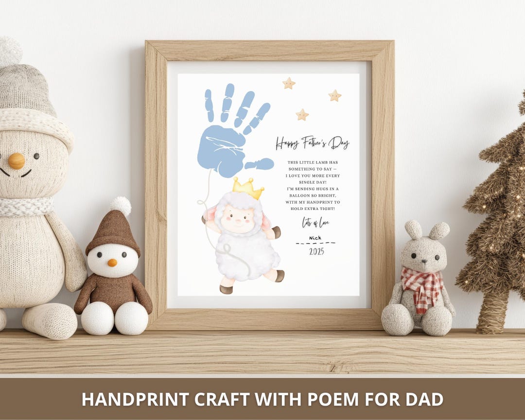Fathers Day Poem, Kids Handprint Craft, Child Handprint Gift, Fathers ...