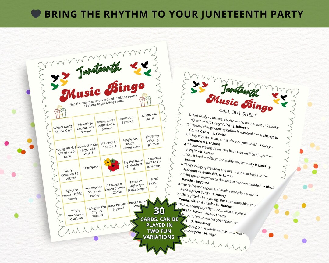 Juneteenth Bingo, Black History Bingo, Juneteenth Game, Black History ...