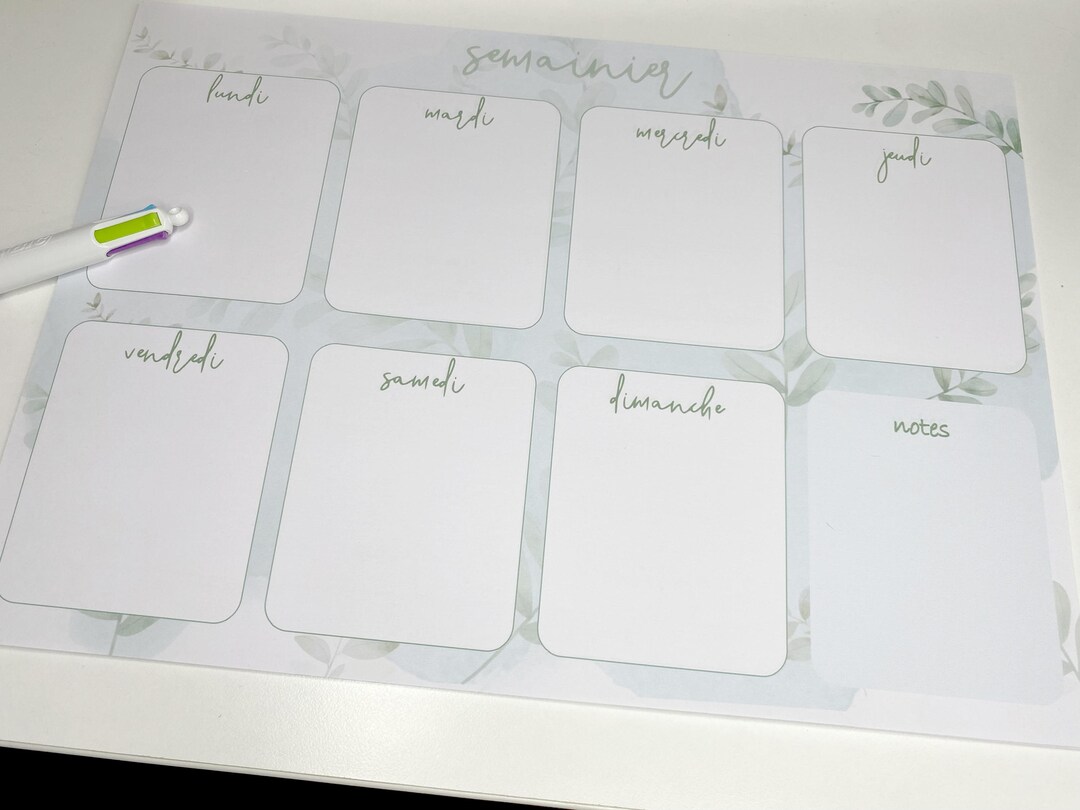 A4 Tear-off Weekly Planner With Foliage Pattern - Monthly Planner - Etsy