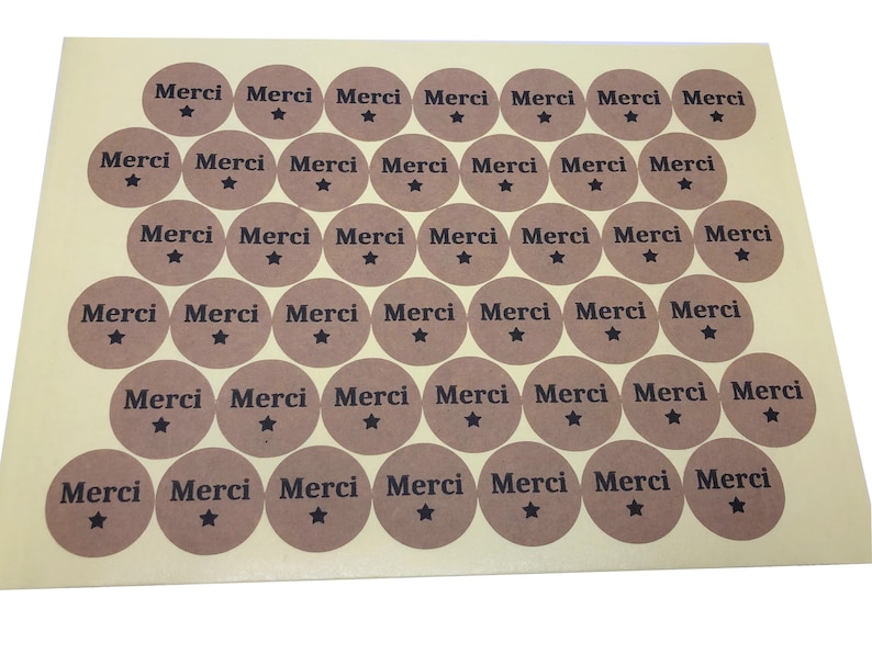Round Self-adhesive Labels "thank You" - Etsy