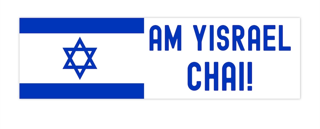 Am Yisrael Chai Bumper Sticker, Israel Support Sticker, Israeli Pride ...