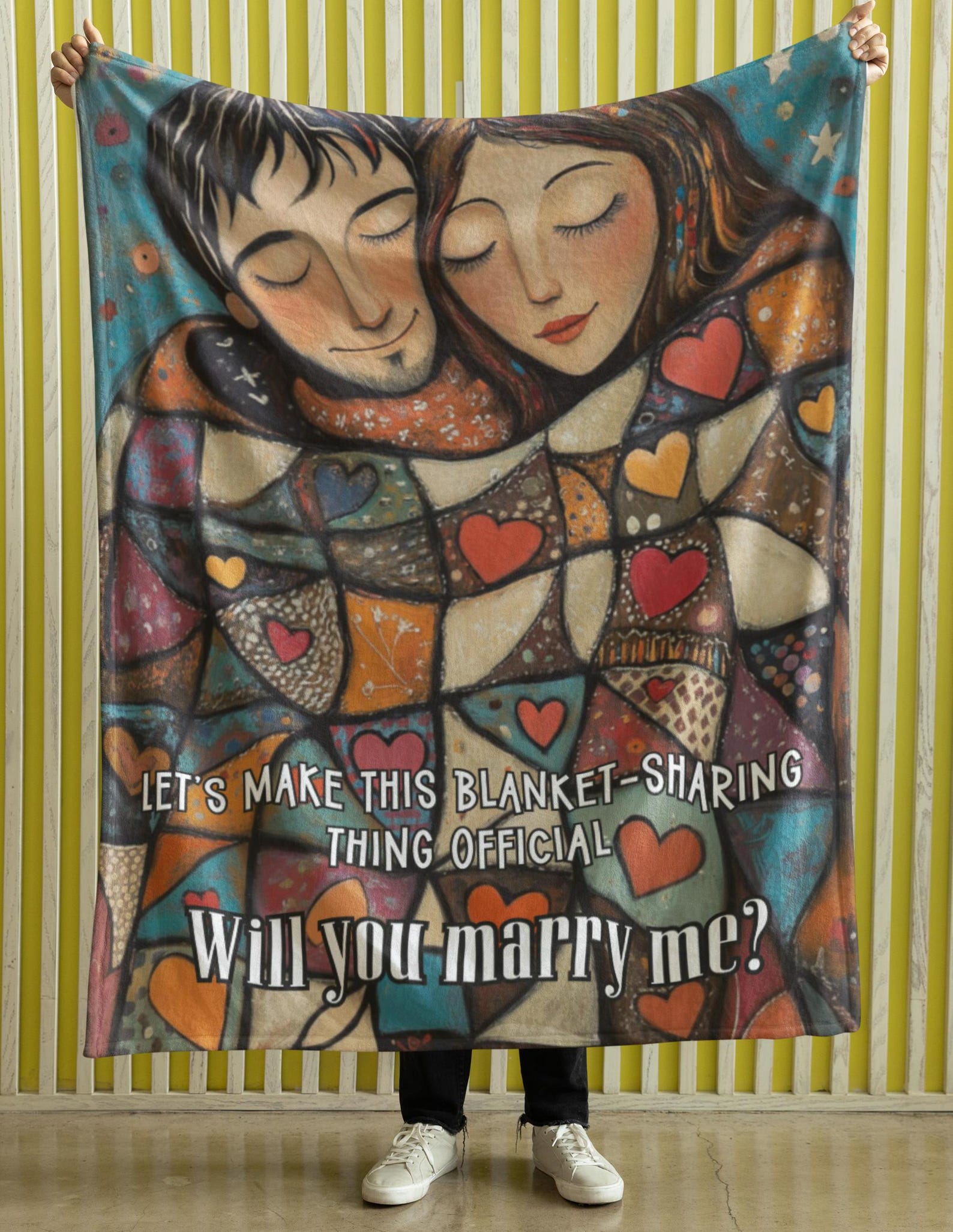 Romantic Proposal Sherpa Blanket, Marriage Proposal Artistic Blanket ...