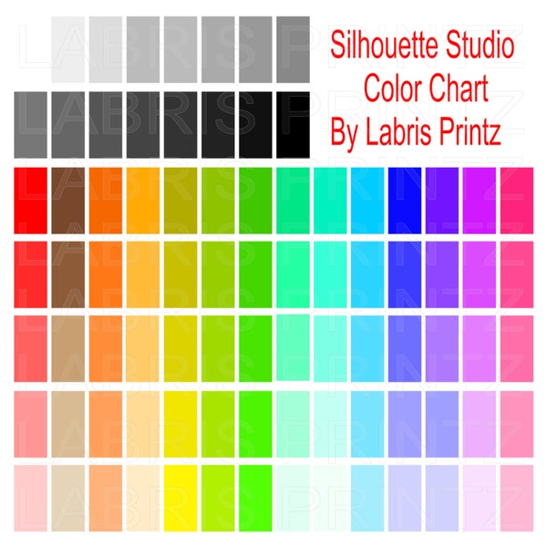 Sublimation Color Chart - Etsy
