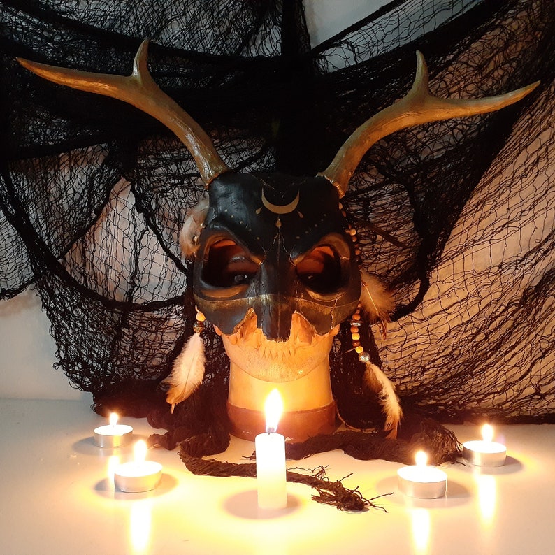 Cervid Skull, Shaman Headdress, Wendigo, Pagan, Animal Skull, Larp Ma ...