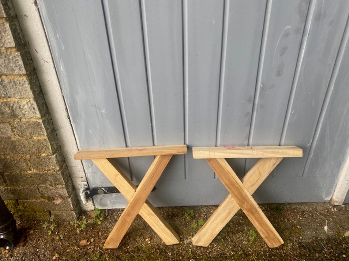 Super Heavy Duty Table Legs, Teak Table Legs X-shaped DIY Unfinished ...